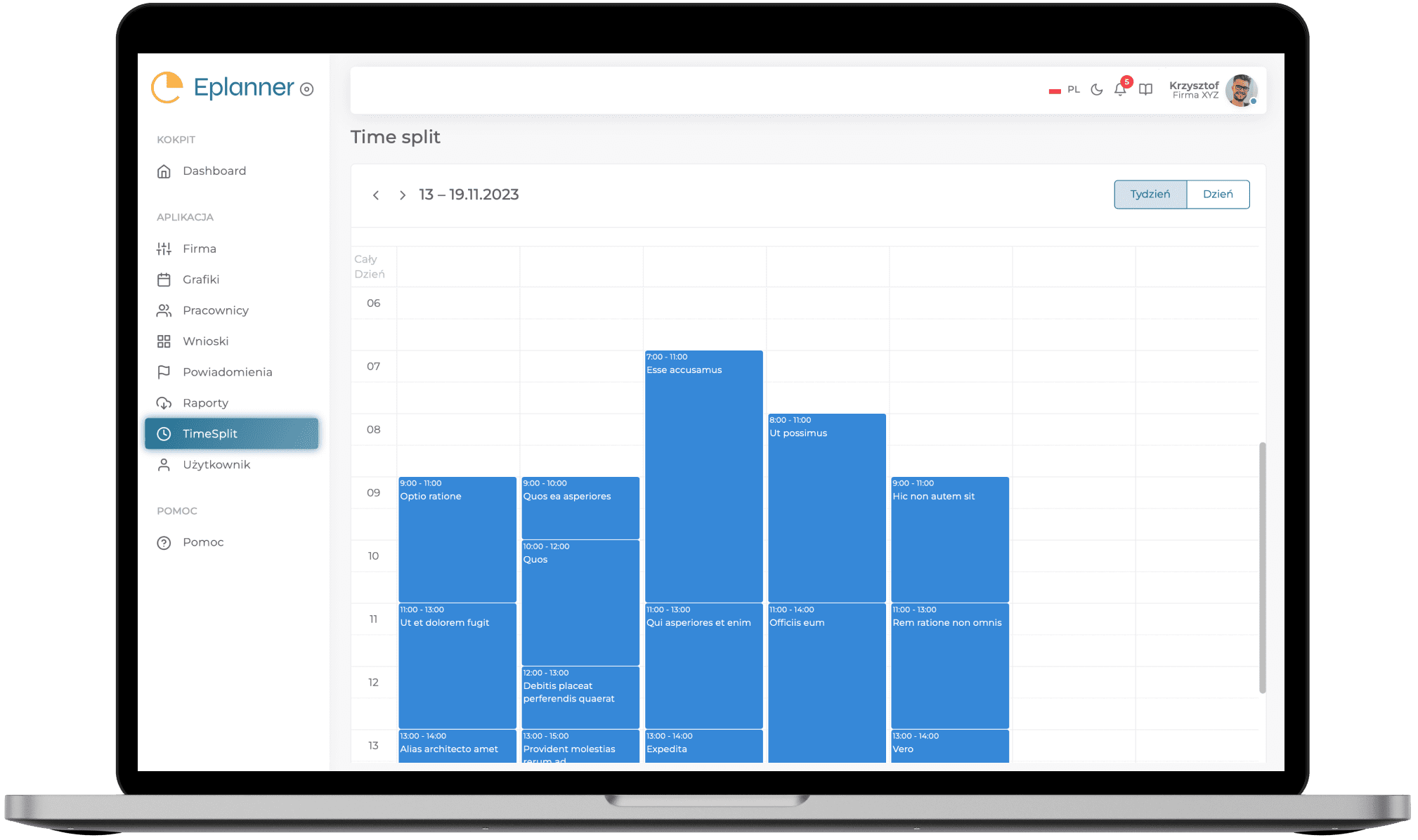 ePlanneR - Grafik pracy online, ewidencja czasu pracy